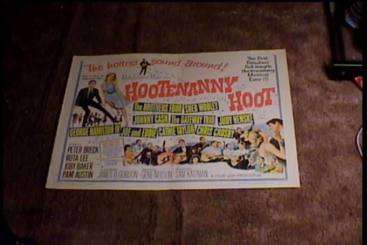 HOOTENANNY HOOT 1963 HALF SHEET 22X28 MOVIE POSTER JOHNNY CASH COUNTRY ...