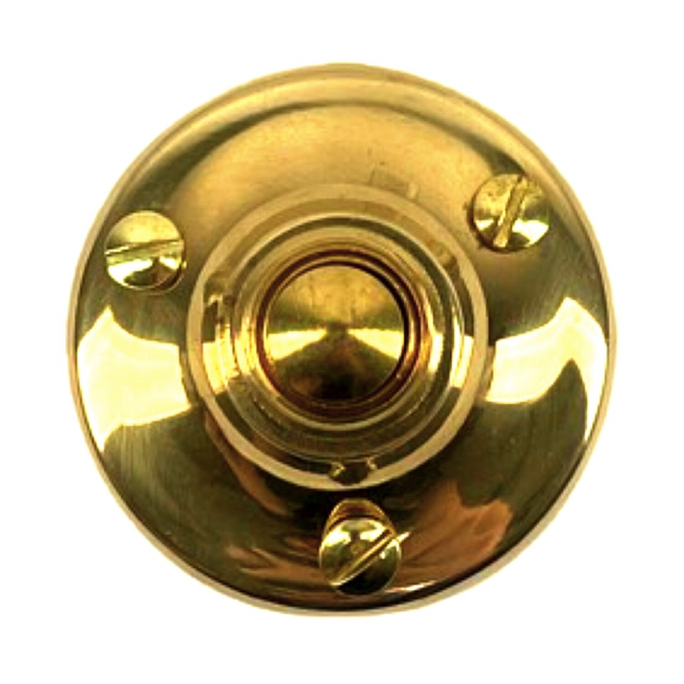 Antique Style Round Push Button Doorbell in Smooth Solid Brass | eBay