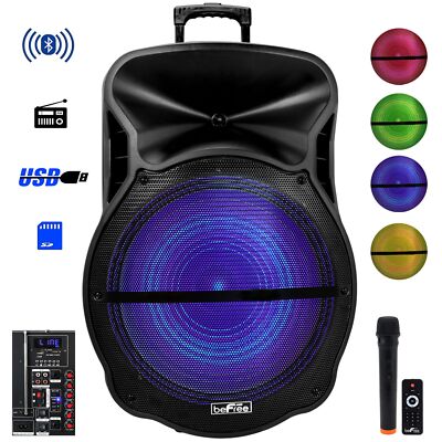 beFree Sound 18 Inch Bluetooth Portable Rechargeable Party Speaker with ...