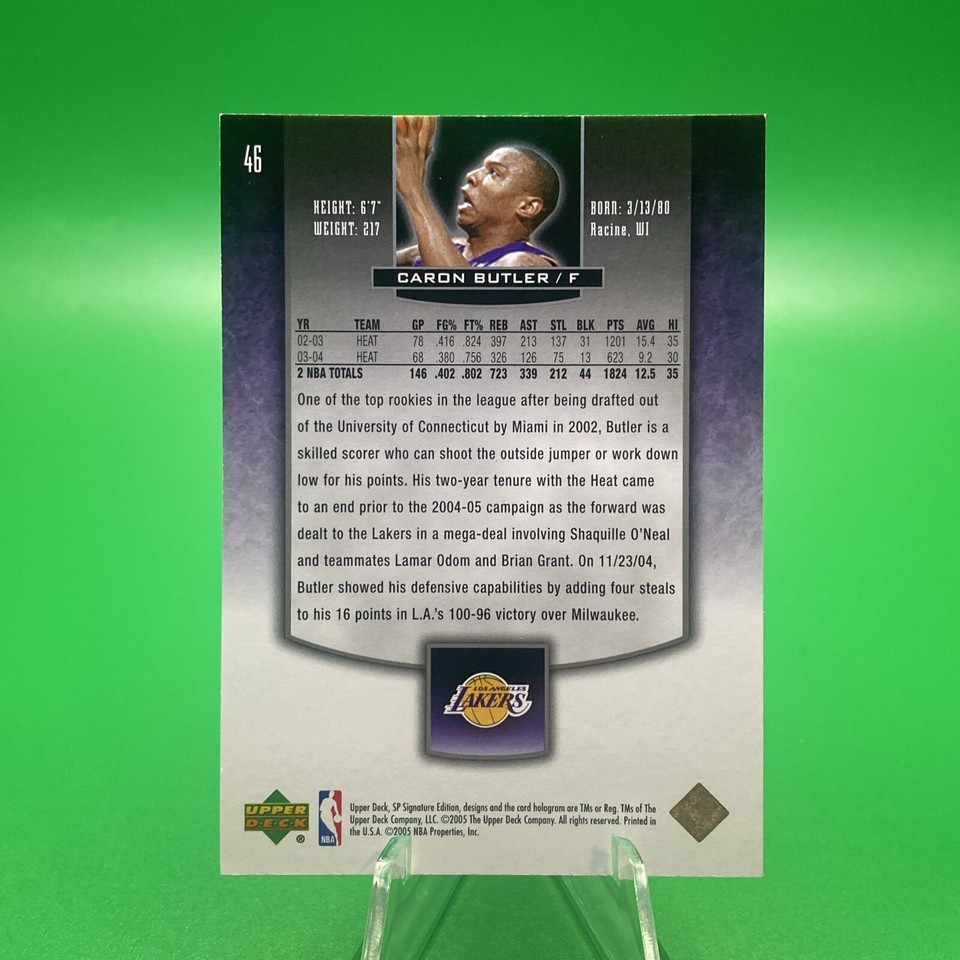 2004-05 SP Authentic Los Angeles Lakers Basketball Card #37 Caron ...