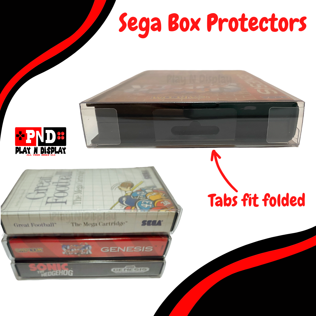 1 Sega Genesis Box Protectors Clear Plastic Display Case Storage Sleeve ...