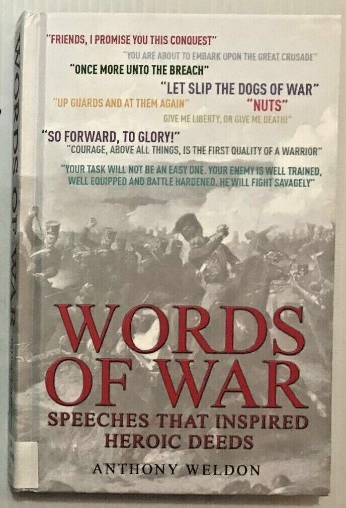 Words of War by Anthony Weldon 2012 Hardcover FREE POSTAGE | eBay Australia