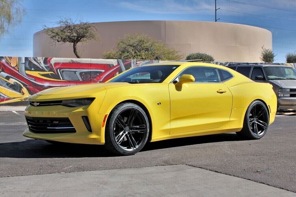 Yellow Camaro Black Rims