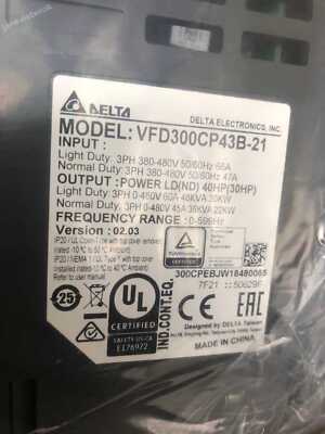 1PC New Delta VFD300CP43B-21 VFD300CP43B21 30Kw Inverter Expedited ...