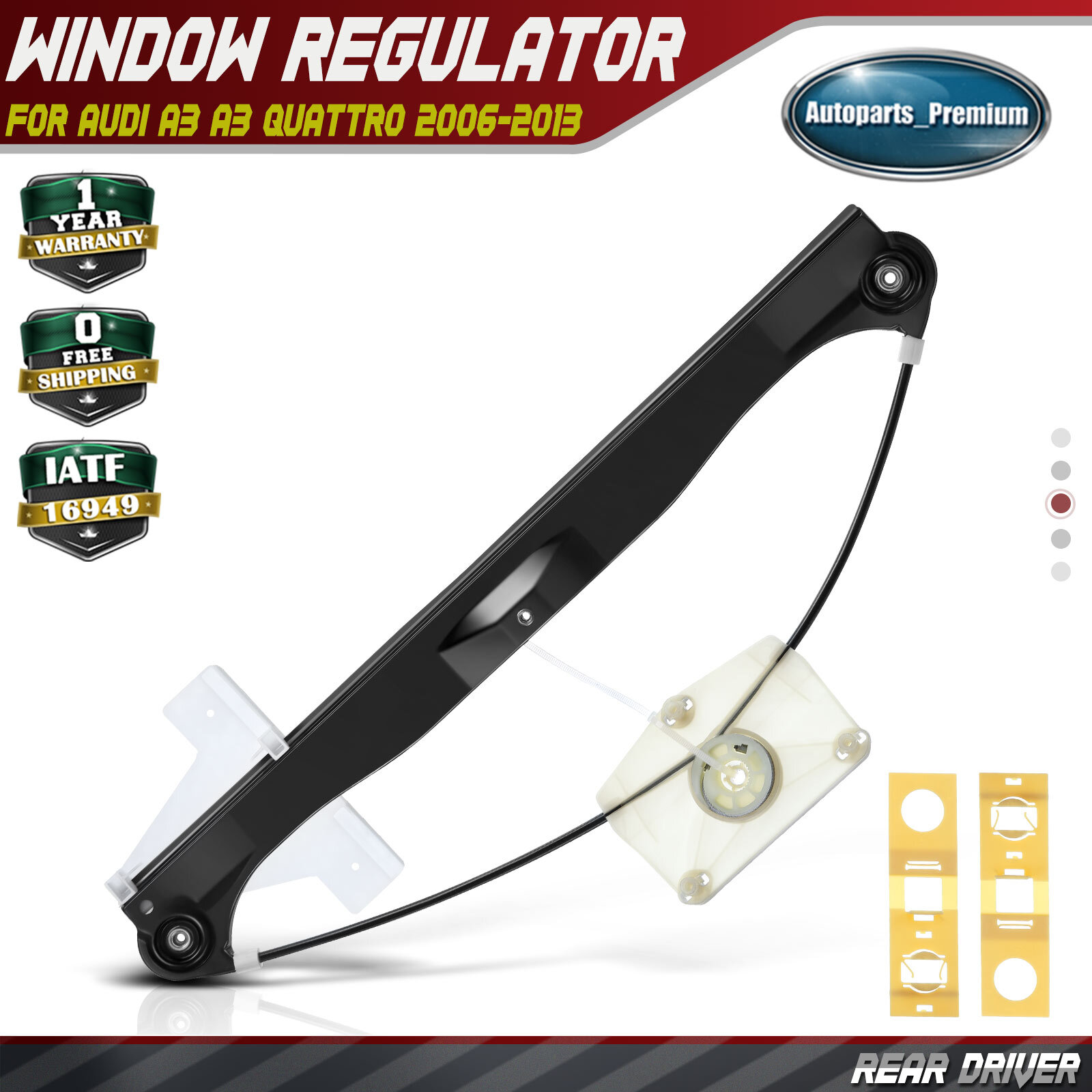 Power Window Regulator w/o Motor for Audi A3 A3 Quattro Rear Left ...