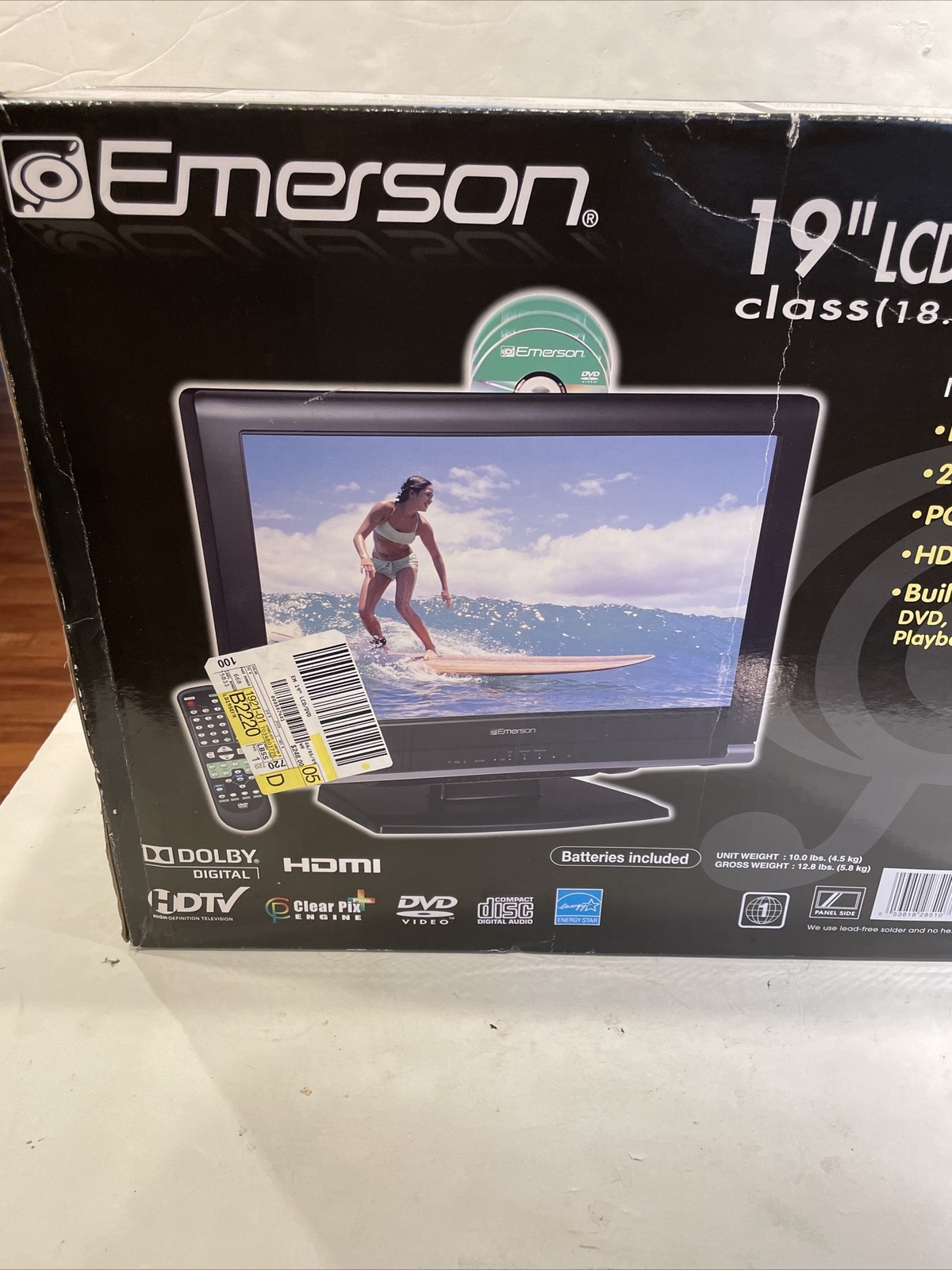 Emerson 19” LCD HDTV + DVD Combo Model LD195EMX (NIB) | eBay