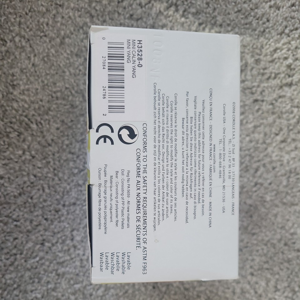 COROLLE MINI CALIN 8” Doll MINT In Box, Asian Baby Doll, W/BEAR RARE ...