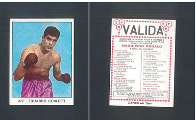 Eduardo Corletti (ITA) Panini Boxing CARD 1966 Excellent n.372 Valida ...