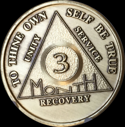 Alcoholics Anonymous 3 Month 90 Days Coin Chip Medallion Medal Token AA ...