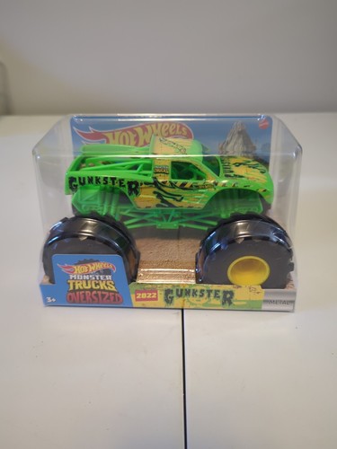 Monster Trucks, Hot Wheels Oversized 2022 GUNKSTER 1:24 Scale Die-Cast ...