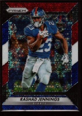RASHAD JENNINGS GIANTS RED WHITE AND BLUE DISCO REFRACTOR 2016 PANINI ...