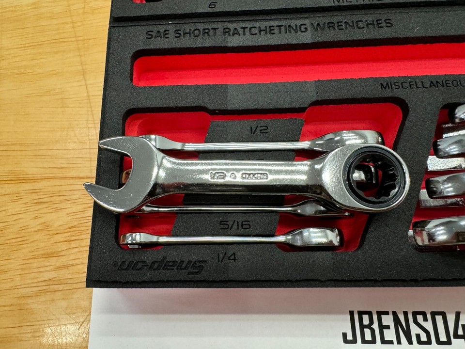 Snap-on Tools USA NEW 23pc SAE / Metric Short Ratcheting Combo Wrench ...