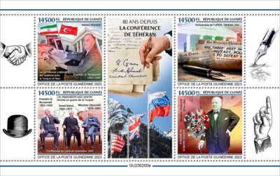 WWII 1943 TEHRAN CONFERENCE Churchill/Roosevelt Stamp Sheet (2023 ...