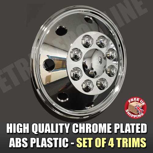 16" Chrome Van Wheel Trims Motorhome RV Hub Caps X 4 Domed Curved Trim ...