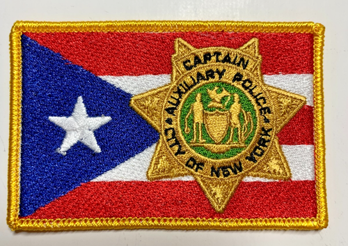 New York City NYC NYPD Auxiliary Police Captain Puerto Rico Flag patch ...