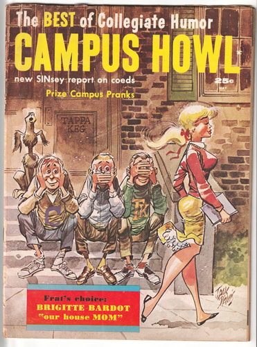 CAMPUS HOWL MAGAZINE # 3 JACK DAVIS COVER BRIGITTE BARDOT COLLEIATE ...