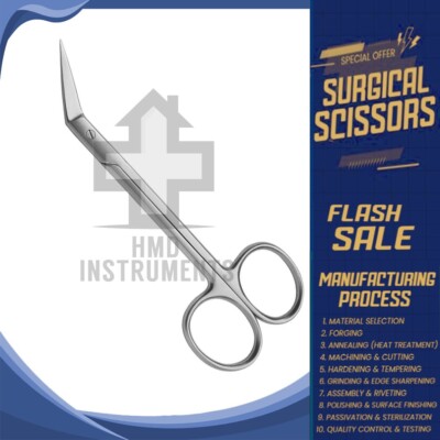 Micro Iris Scissors – 4.5" Angled Sharp/Sharp Blades, German Grade Steel | eBay