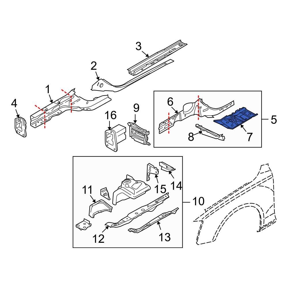 For Audi Q5 2009-2015 Audi 8R0802171 Front Left Fender Rail Mount Plate ...