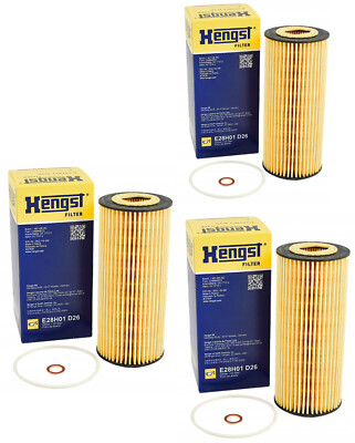 3x HENGST Engine motor Oil Filter Kit For BMW 09-2011 335d /09-2013 x5 ...