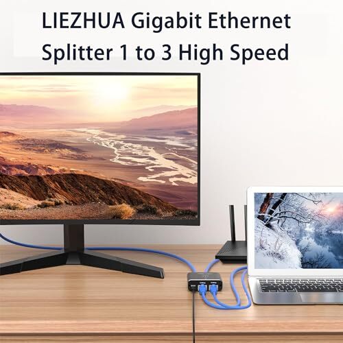 Upgrade Ethernet Splitter 1 to 3 High Speed 1000Mbps LAN Splitter with ...