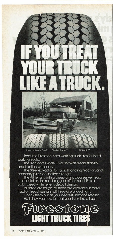Vintage Print Ad 1979 Firestone Light Truck Tires Transport 1 Wide Oval ...