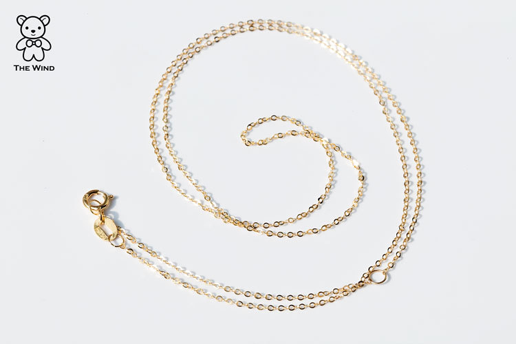 High Quality Dainty 18K Solid Yellow Gold Cable Chain 16, 18 Inches ...