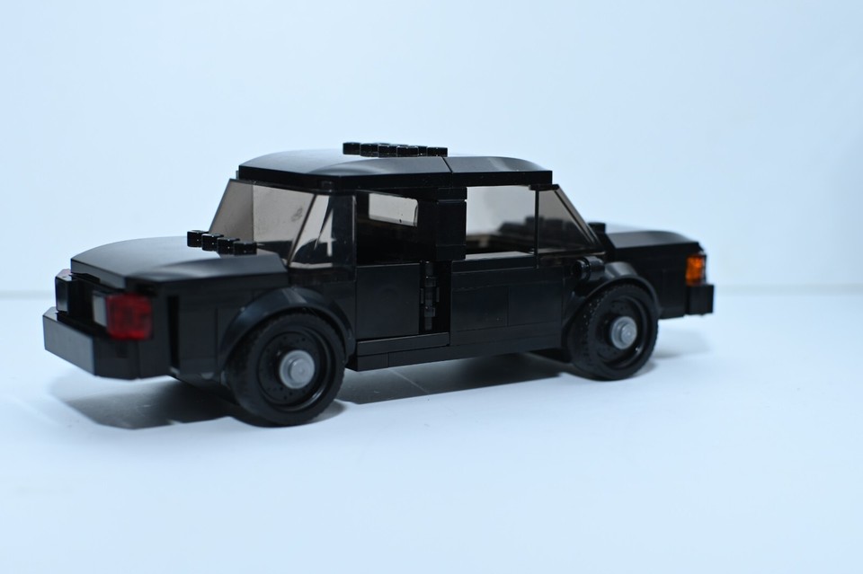 Custom Police Car CVPI Unmarked Black Model compatible with Real LEGO ...
