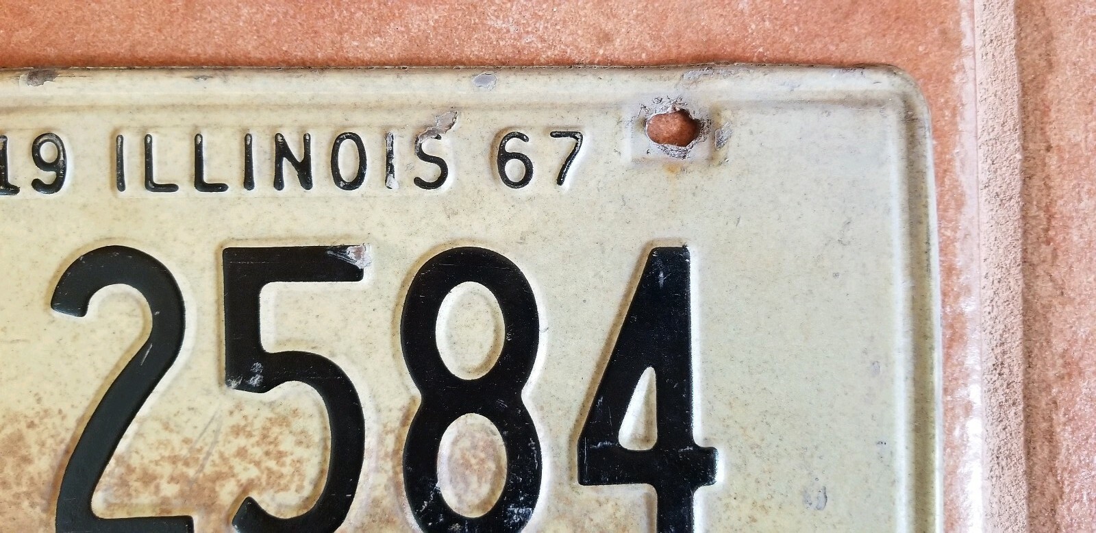 Vintage 1967 Illinois Dealer License Plate Number 2584 Rat Rod Patina ...