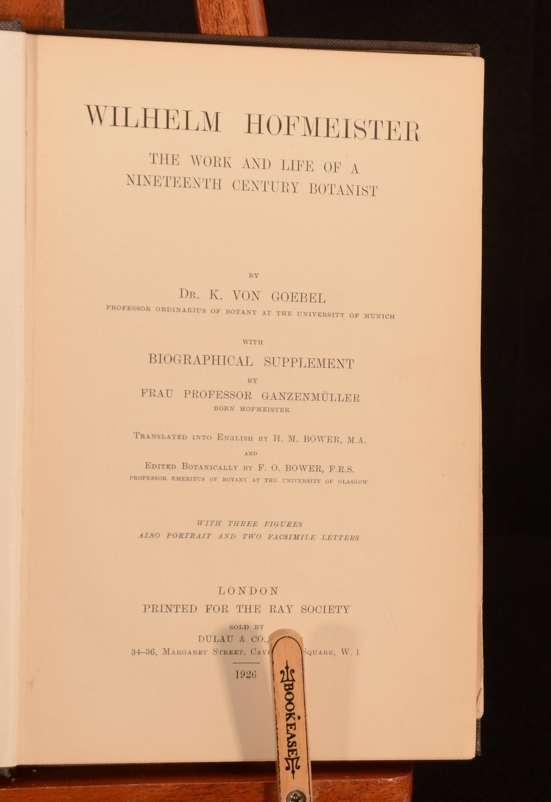 1926 Wilhelm Hofmeister Botanist Karl Goebel Illustrated First Edition ...