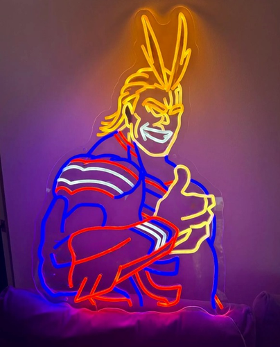 ANIME ALL MIGHT LED Neon Sign 34"x24" Light Lamp Bedroom & Gaming Wall ...