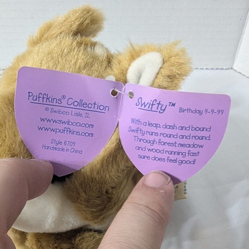 Vintage SWIBCO Puffkins Swifty the Brown Deer 1999 Plush Stuffed Animal ...