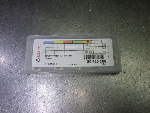 Ceratizit Carbide Inserts QTY10 SDNT 09T308ER-M31 CTC5240 (LOC1518A) | eBay