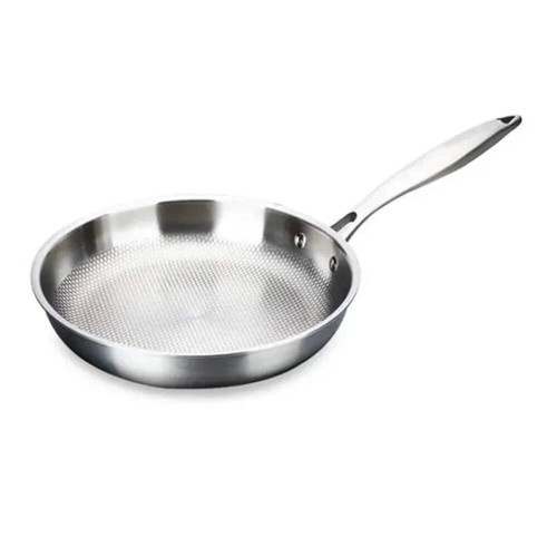 30cm 304 Stainless Steel Wok Frying Pan Nano Non-Stick Silver | eBay ...