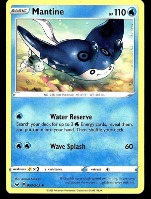 Mantine Pokemon TCG Card 052/202 | eBay