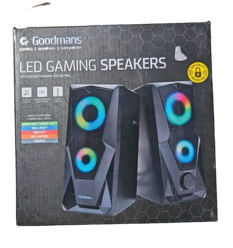 Goodmans LED Gaming Speakers 7 Colour lighting PC laptop XBOX ONE 10 watts for sale online | eBay