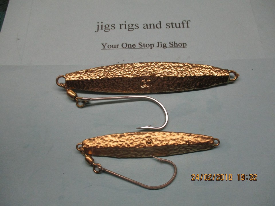 Diamond Jigs Hammered 1/2 to 30 oz GOLD W/ TREBLE HOOK 5 jigs- pack | eBay
