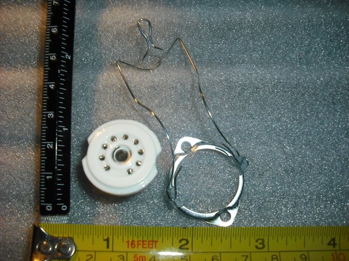 9 pin valve base with spring retainer clip EL84 tube socket ceramic ...