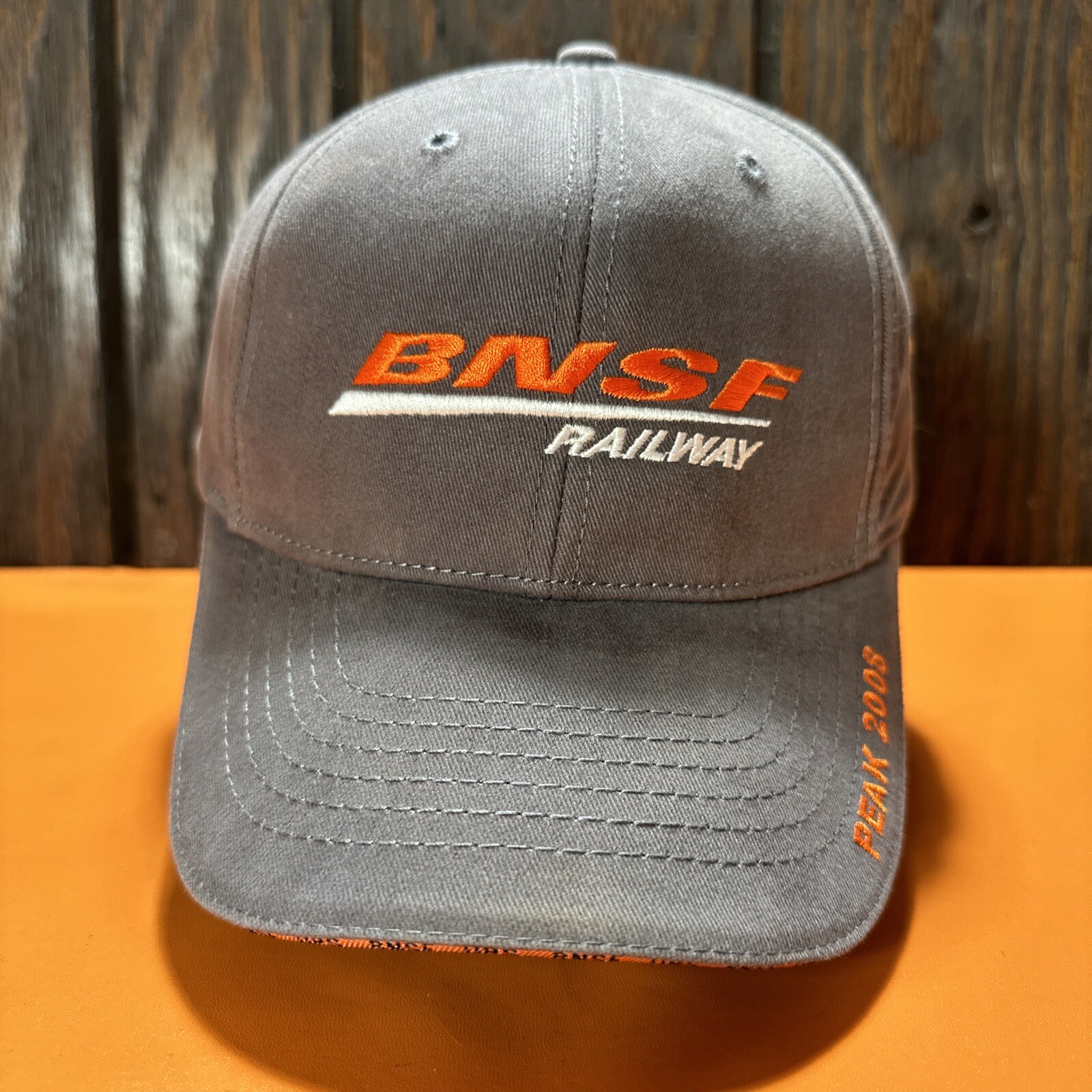 BNSF Railway UPS Hat Ball Cap Peak Season 2008 Gray T… - Gem