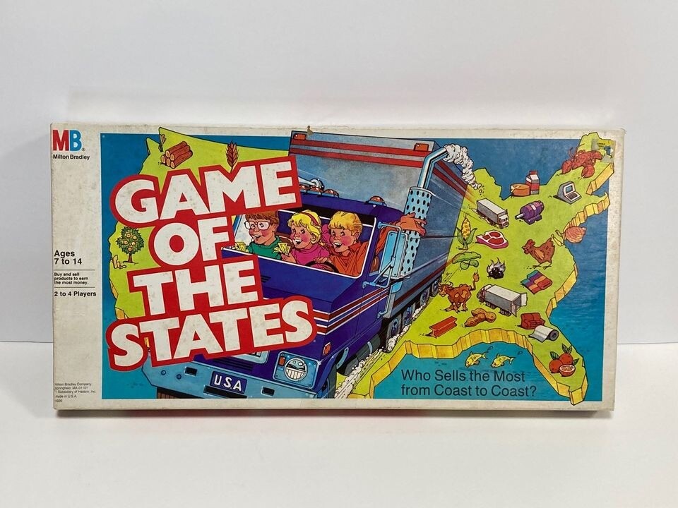 Vintage 1987 Game Of The States Board Game By Milton Bradley Complete ...