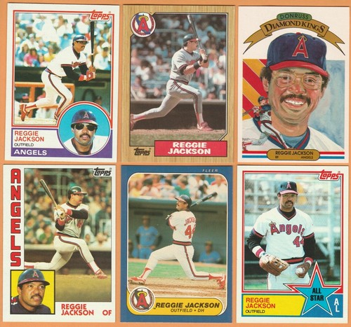 Reggie Jackson, Angels, A's, HOF, 6 card LOT #4, 34+yrs old, Near Mint ...