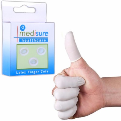 LATEX FINGER COTS White Bandage Plaster Dressing Protection Glove Cover ...