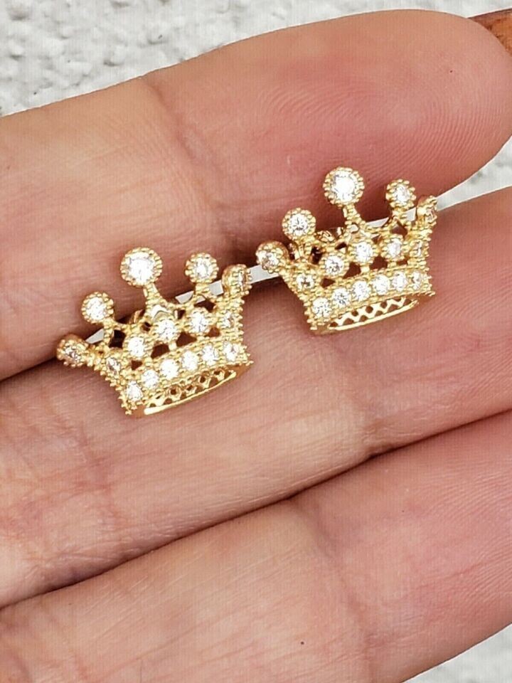 Art Deco Crown Shape Round Lab Created Diamond 925 Silver Engagement ...