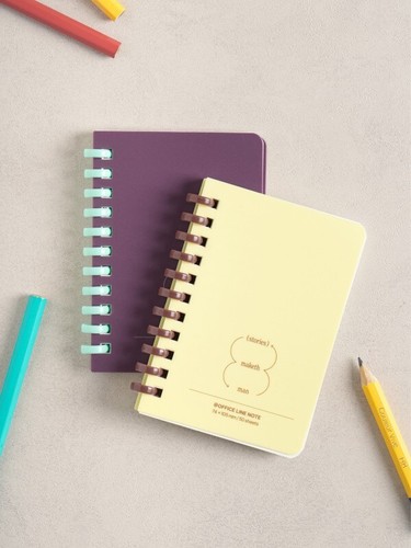 STATIONERY FANCY / OFFICE SOFT SPRING WIRED NOTEBOOK A7 50 SHEETS X2 ...