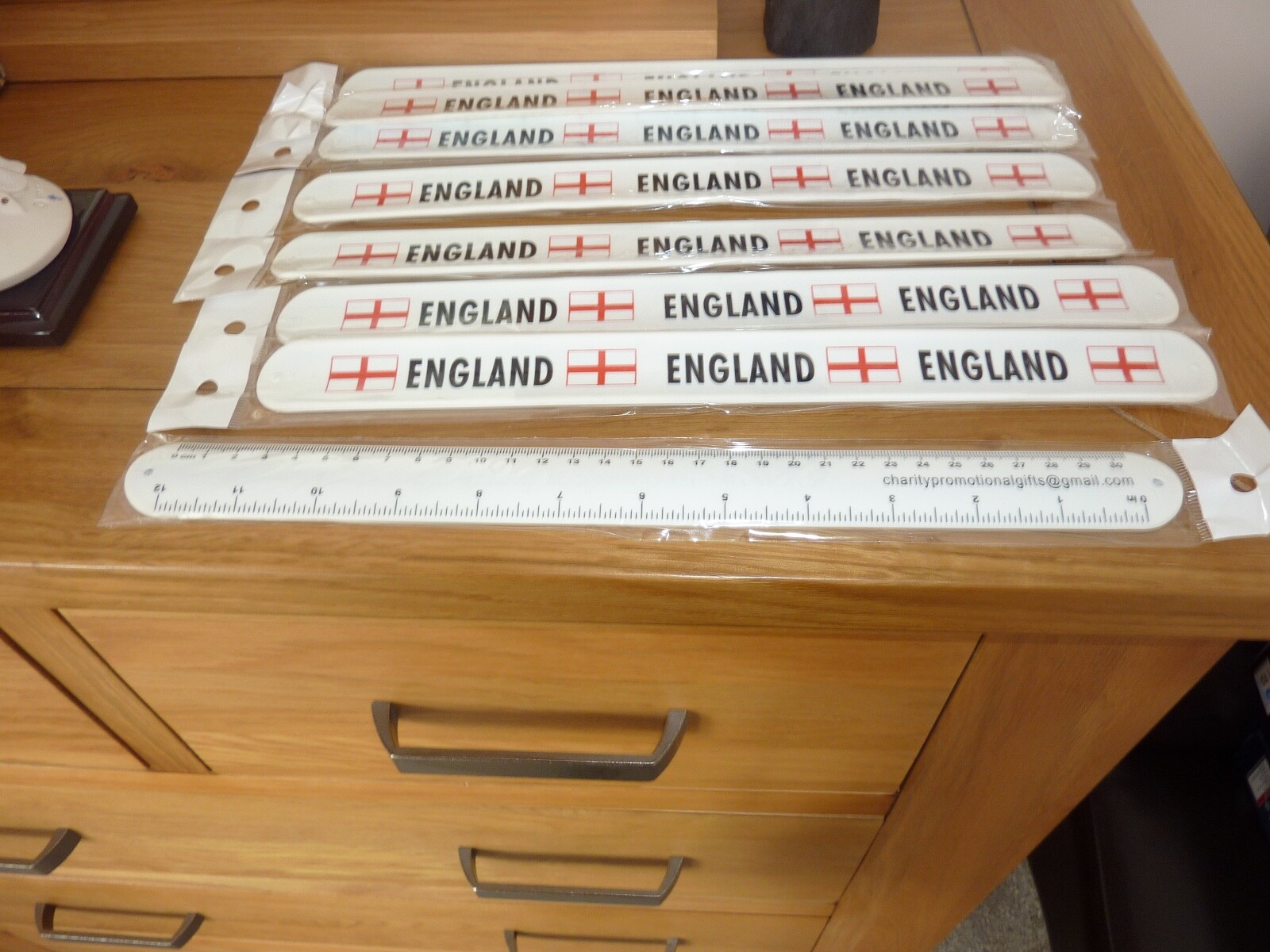 8 x ENGLAND FLEXIBLE SLAP RULER / SNAP-RULER /WRISTBAND 30cm/12in - NEW ...