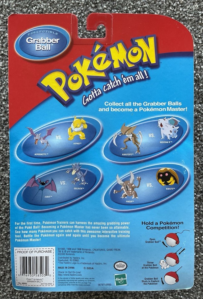 Ultra Rare Vintage Pokemon Grabber Ball KABUTO & PINSIR Mip Hasbro 2000 ...