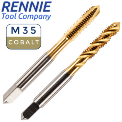 COBALT HSS Spiral Flute + Point HSS CO5 Machine Taps - TiN Coated - M1 ...