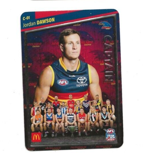 2024 TEAMCOACH CAPTAIN McDONALDS ADELAIDE CROWS JORDAN DAWSON C 01 CARD ...