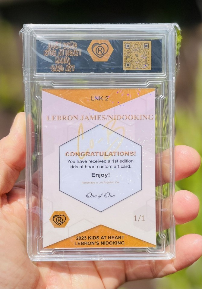 Lebron James Nidoking Pokemon 1/1 Fireworks Kids At Heart Trading Card ...