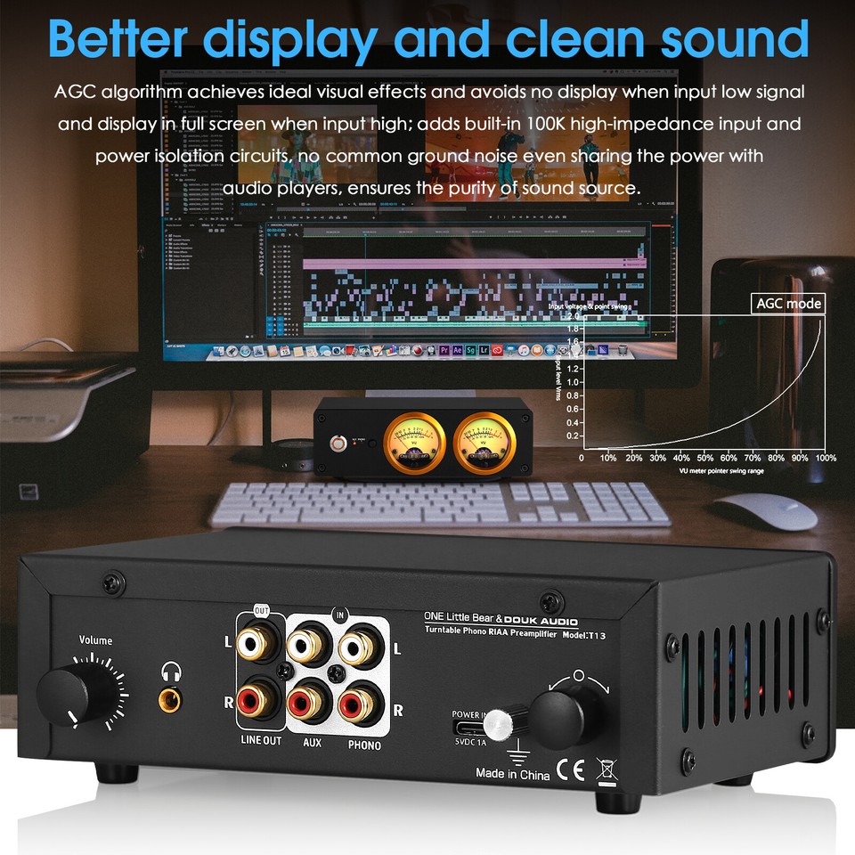 HIFI MM Phono Preamp for Home Turntables Stereo Preamp Headphone Amp w ...