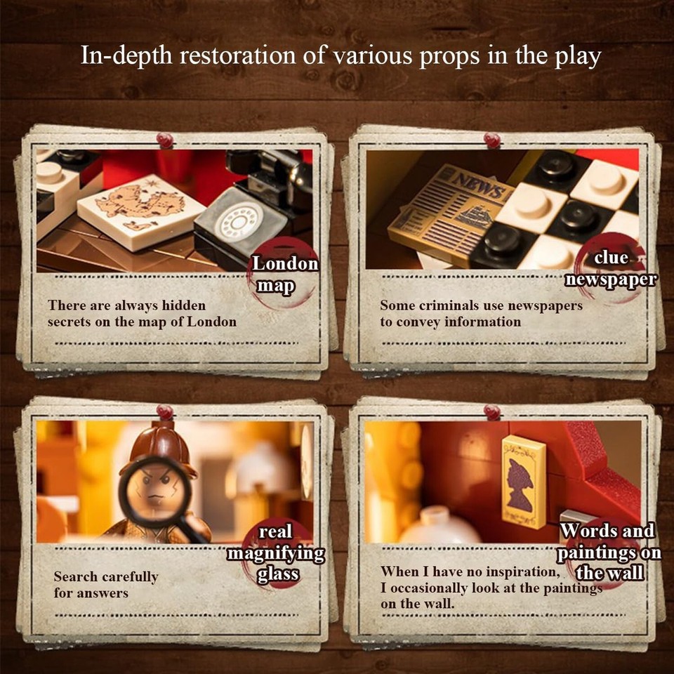 Sherlock Holmes Baker Street 221B Building Kit Set - Iconic Movie ...